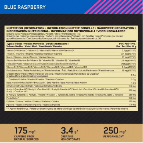 Optimum Nutrition > Gold Standard Pre Workout (330g) Blue Raspberry